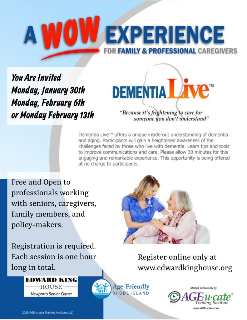 Dementia Live Comes to Newport - Edward King House Senior Center