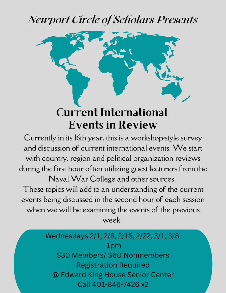 Current International Events in Review - Edward King House Senior Center
