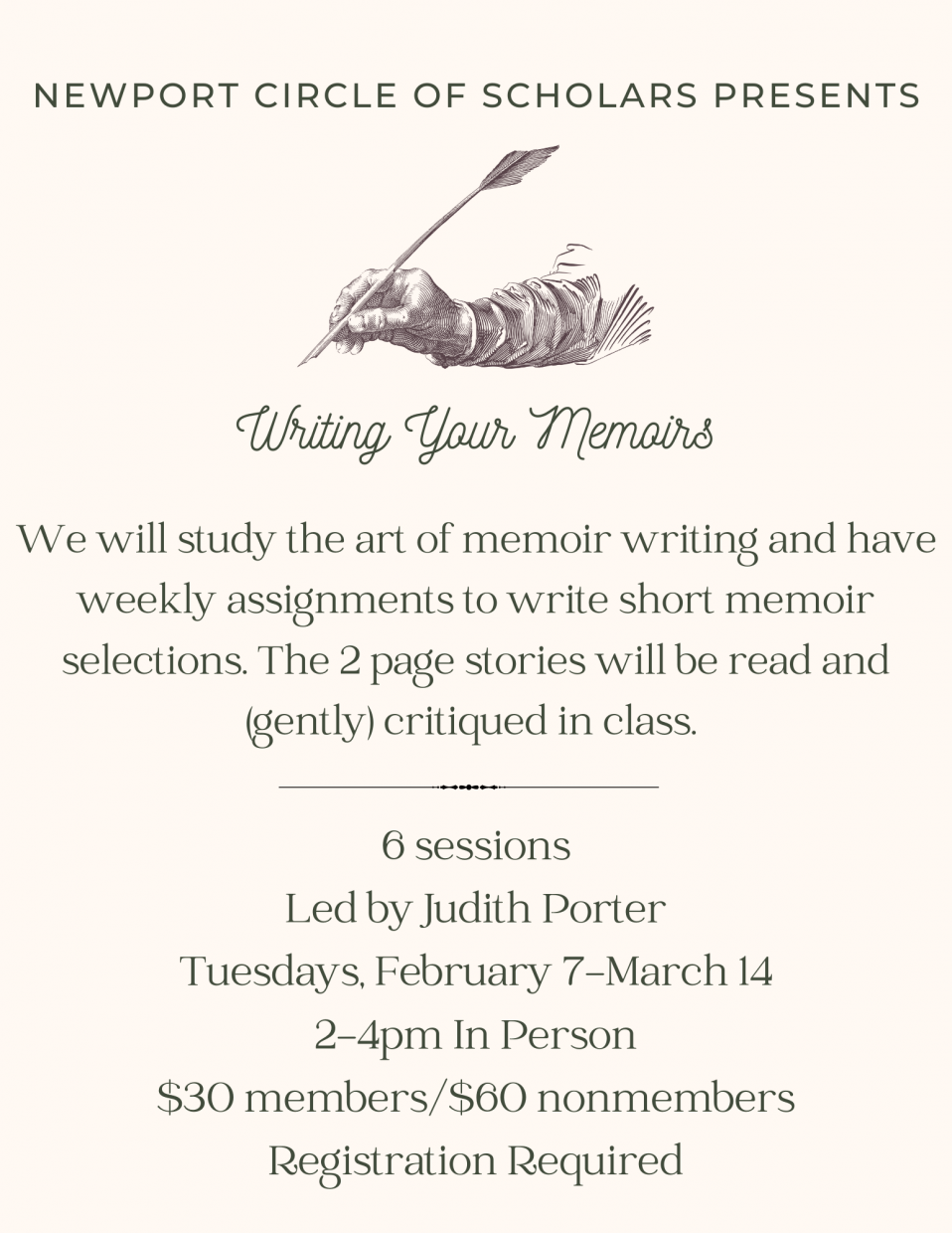 Writing Your Memoirs - Edward King House Senior Center